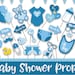 Boy Baby Shower Photo Booth Props and Decorations in Shades of Blue ...