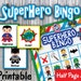 Superhero Bingo Printable Game 30 Different Cards HALF Page Size Super ...