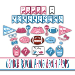 Tutus or Touchdowns Photo Booth Props and Decorations - Baby Shower ...