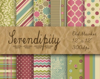 Sweet and Sassy Digital Paper Pack Pink Brown and Orange | Etsy