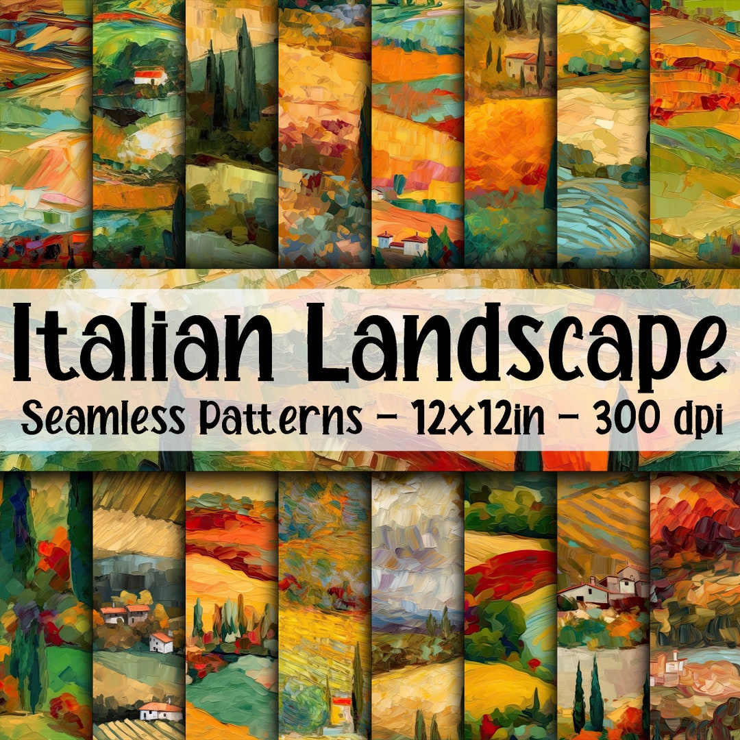 Italian Landscape SEAMLESS Patterns - Impasto Italian Landscapes ...