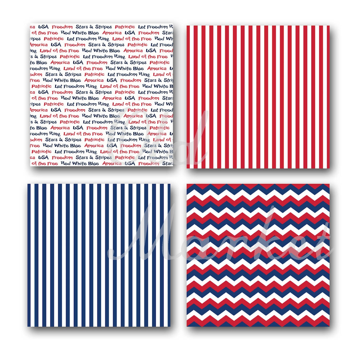 Patriotic Digital Paper 4th of July Paper Backgrounds 16 - Etsy