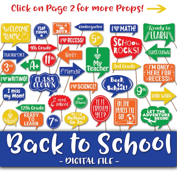 Back to School Photo Booth Props and Decorations First Day - Etsy