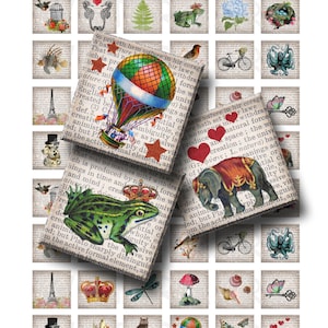 Dictionary Art - Digital Collage Sheet - 1 Inch (1 X 1) - INSTANT ...