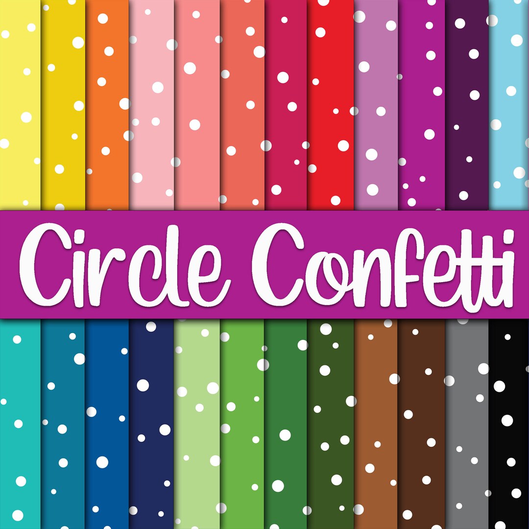 Circle Confetti Digital Paper - Colorful Polka Dot Digital Backgrounds ...