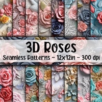 Floral Seamless Pattern. Shabby Chic Peony Roses. Pastel 3D Knitted ...