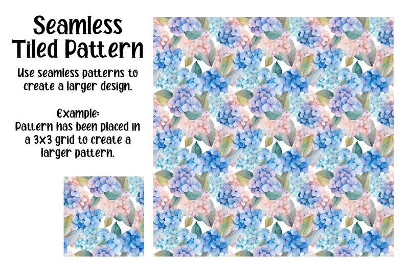 Watercolor Hydrangeas SEAMLESS Patterns - Colorful Hydrangeas Digital ...