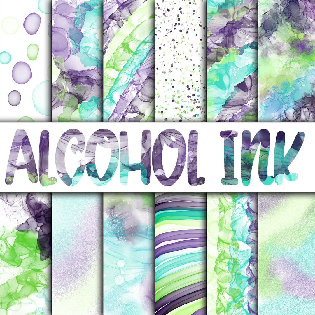 Alcohol Ink Digital Paper - Blue, Purple and Blue Textures- Alcohol Ink ...