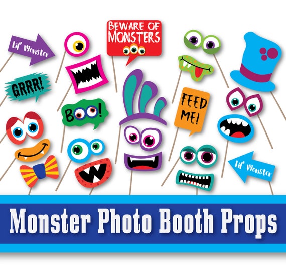 Monster Photo Booth Props and Decorations Monster Halloween | Etsy
