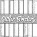 Silver Glitter Borders Digital Paper - Glitter Textures - Glitter ...