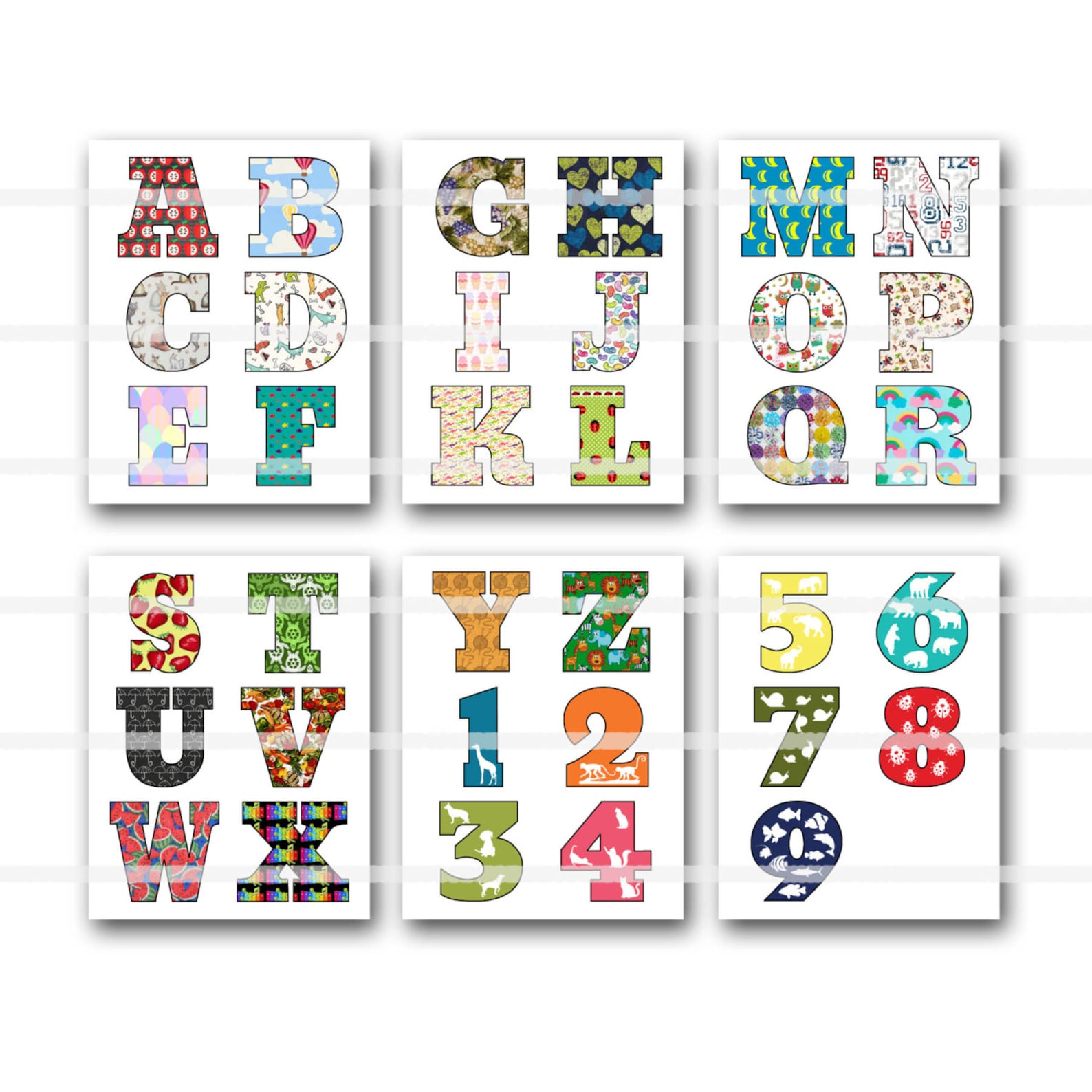 ABC Alphabet and Number Set - PDF File - Fridge Magnets - DIY Felt ...