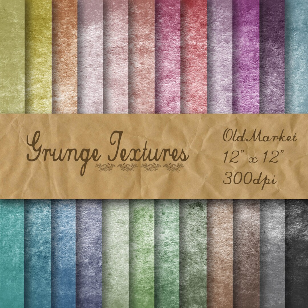 Grunge Digital Paper - Colorful Grunge Textures - Grunge Backgrounds ...
