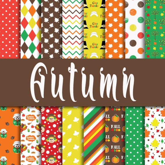 Autumn Digital Paper Thanksgiving Backgrounds Fall Papers - Etsy
