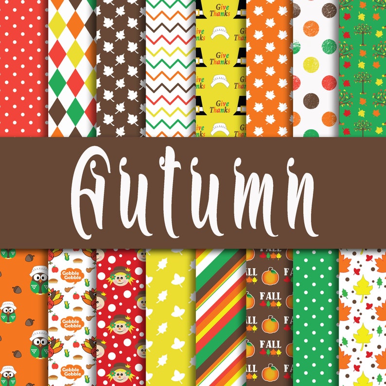 Autumn Digital Paper Thanksgiving Backgrounds Fall Papers - Etsy