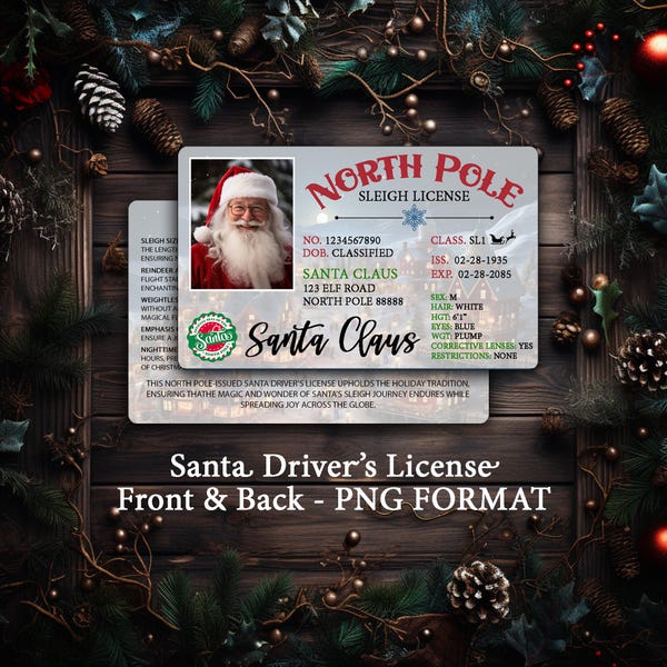Santa Claus Drivers License - Etsy
