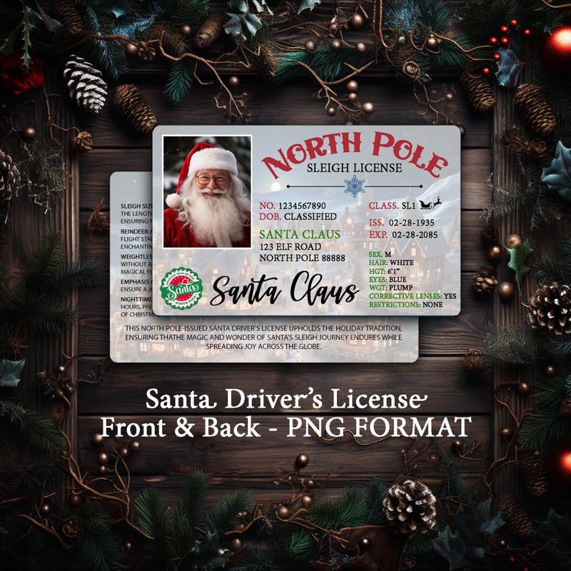 Santa Claus Drivers License - Etsy