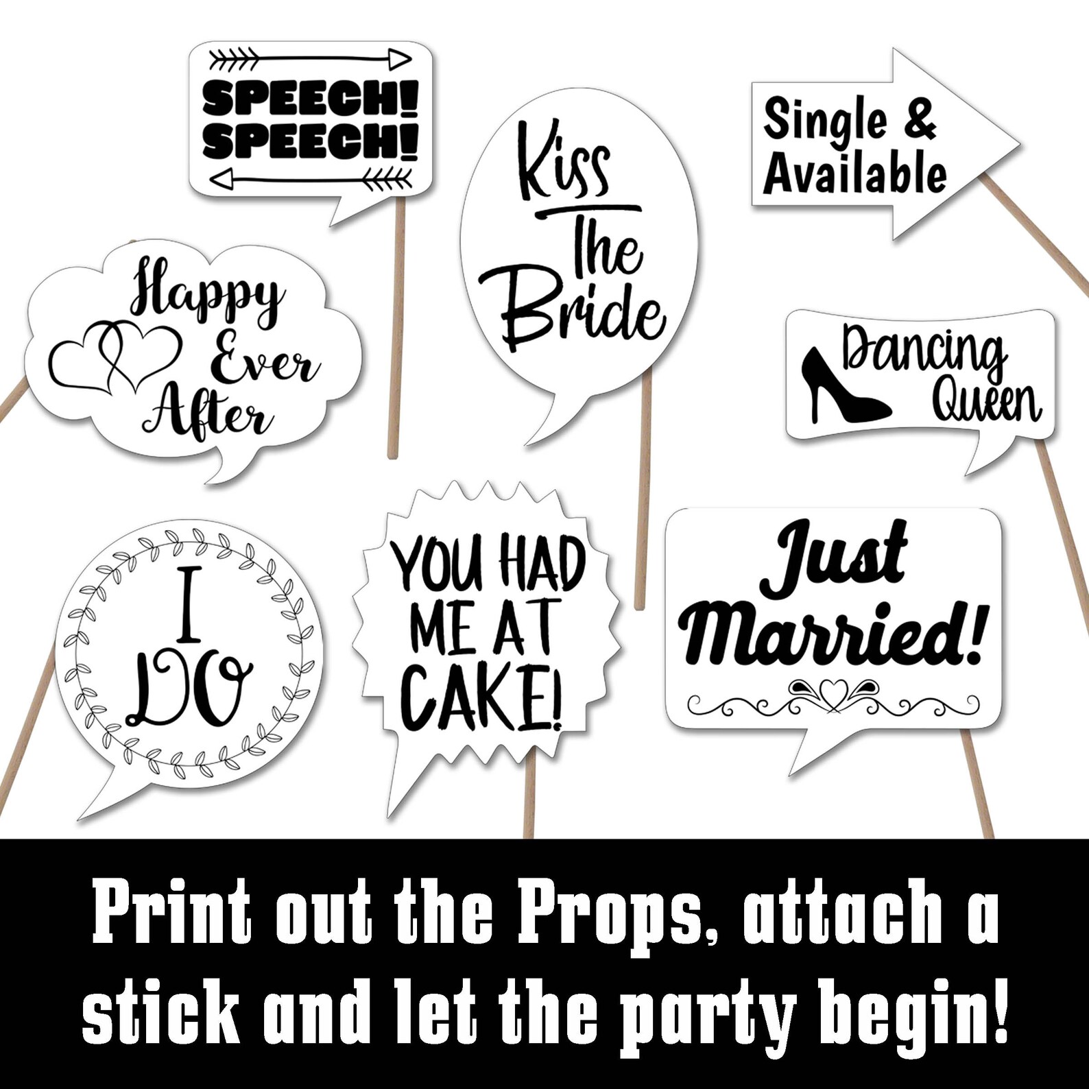 Wedding Photo Booth Prop Signs and Decorations Black - Etsy Wedding Photo Booth Prop Signs and Decorations Black - Etsy