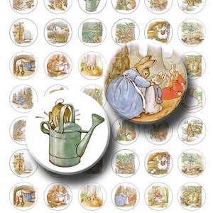 Peter Rabbit - Digital Collage Sheet - 1 Inch Round Circles - INSTANT ...
