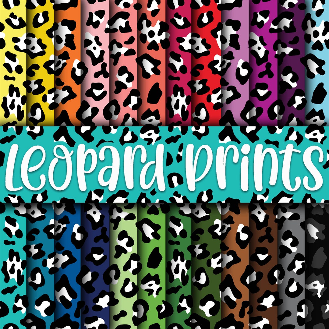 Leopard Print Digital Paper - Colorful Leopard Print Digital ...