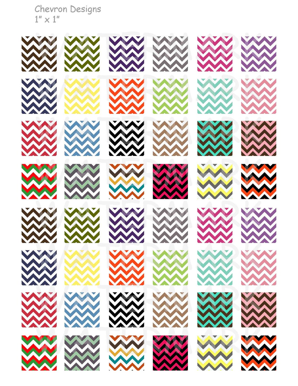 Chevron Designs Digital Collage Sheet 1 Inch 1 X 1 - Etsy