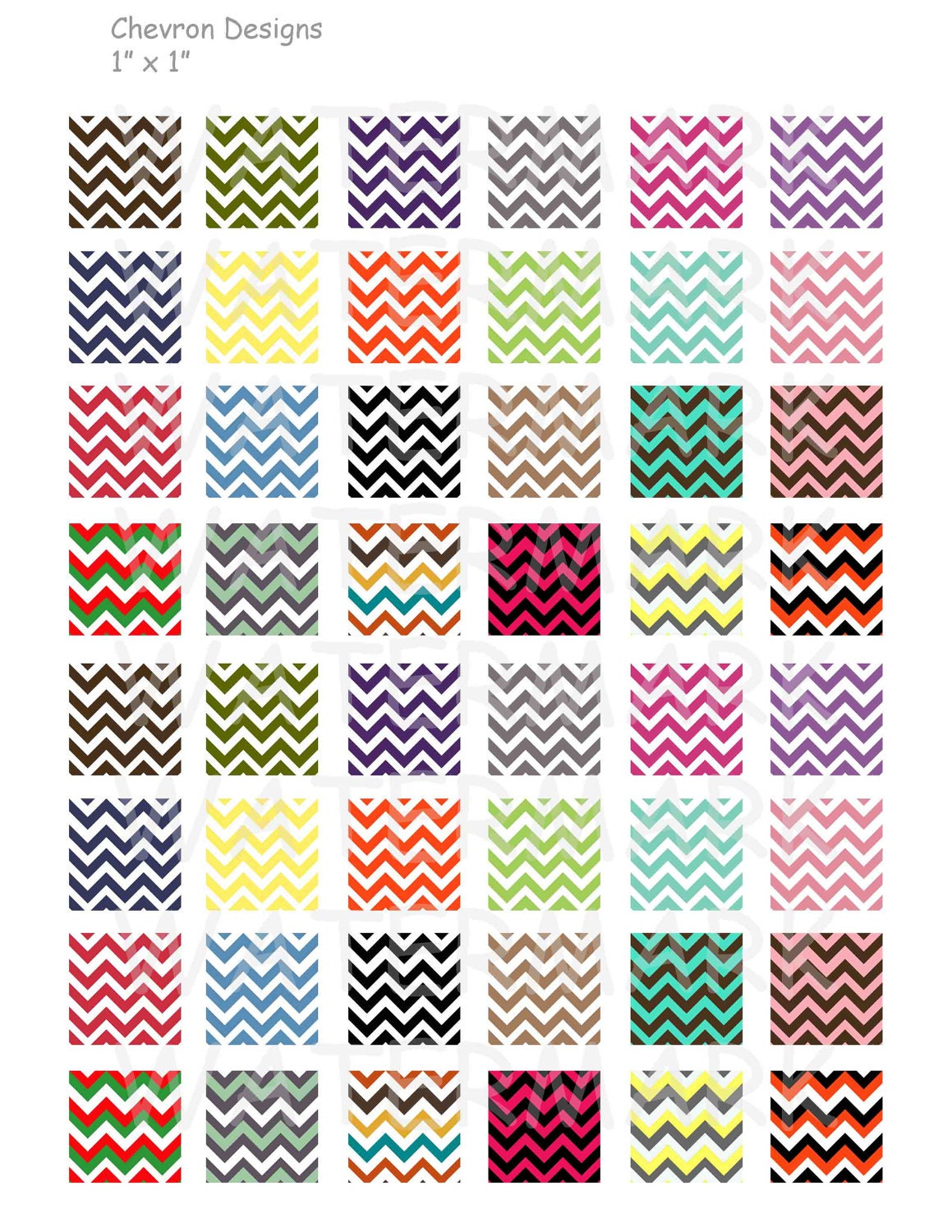 Chevron Designs Digital Collage Sheet 1 Inch 1 X 1 - Etsy