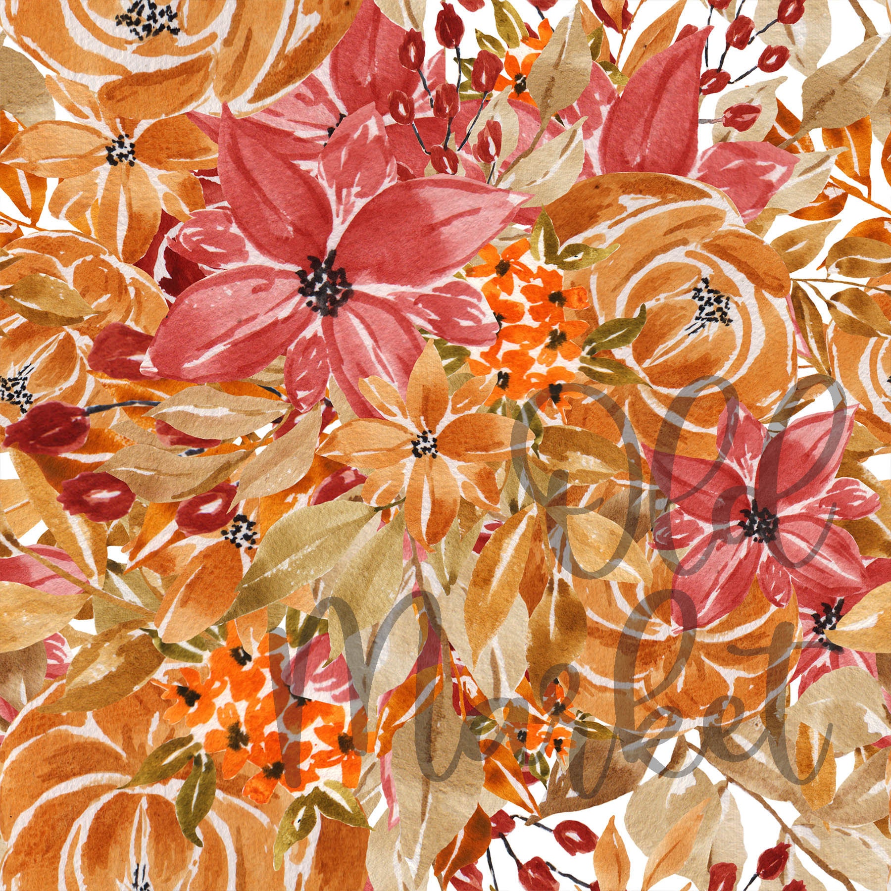 Autumn Floral Digital Paper SEAMLESS Fall Watercolor - Etsy