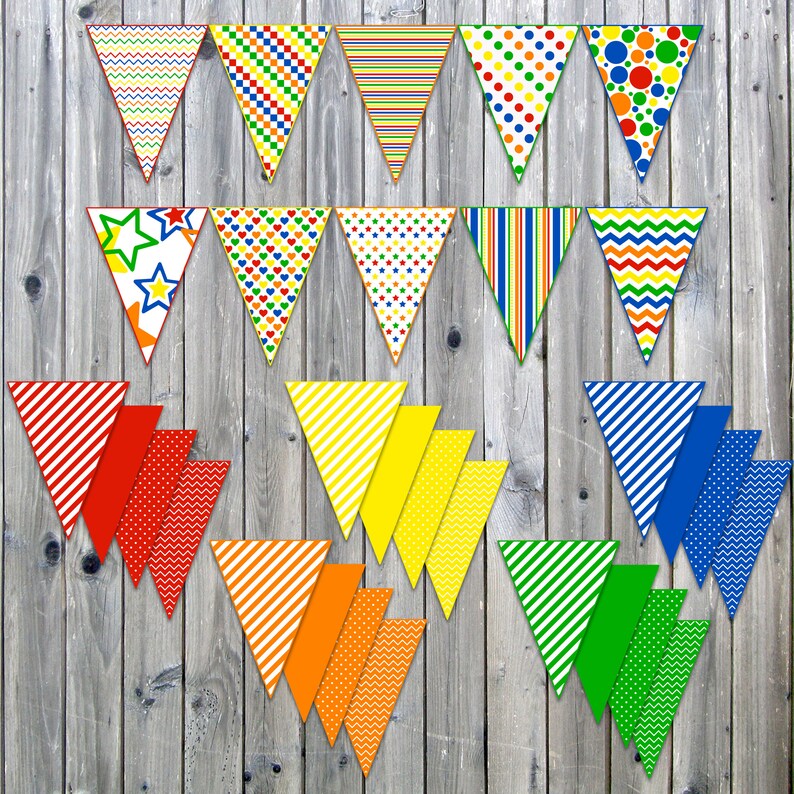 Primary Colors Printable Banner Includes 3 Sizes Printable | Etsy