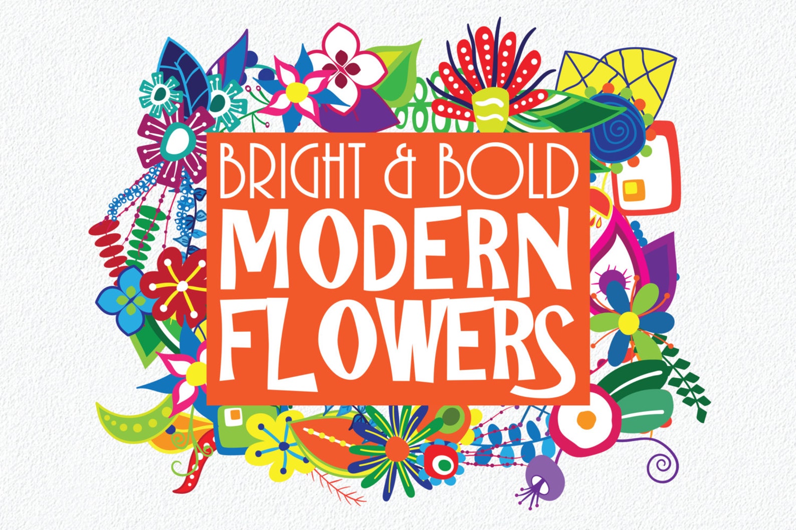 Modern Flowers Bright and Bold Floral Elements and Bouquets | Etsy