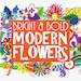Modern Flowers - Bright and Bold Floral Elements and Bouquets ...