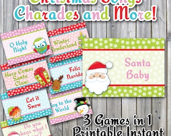 Christmas Charades Printable PDF Party Game Printable | Etsy
