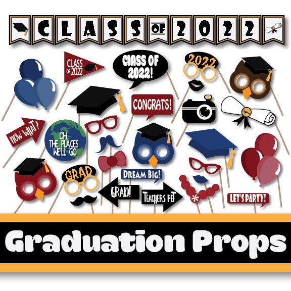 Graduation Photo Booth Props and Decorations Printable 2022 - Etsy
