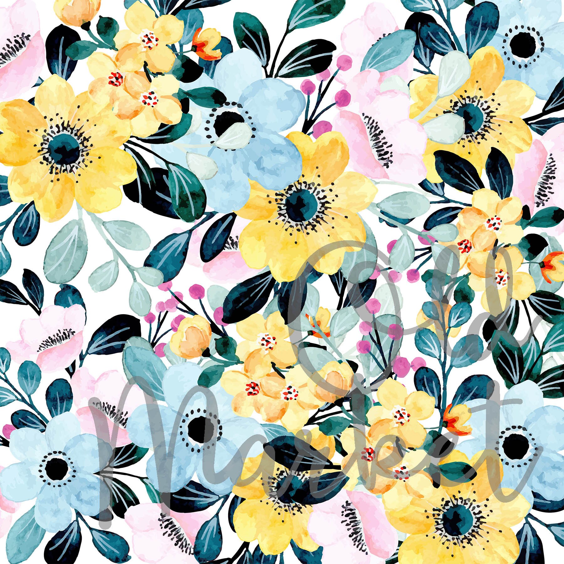 Summer Floral Medley Digital Paper Watercolor Flower - Etsy