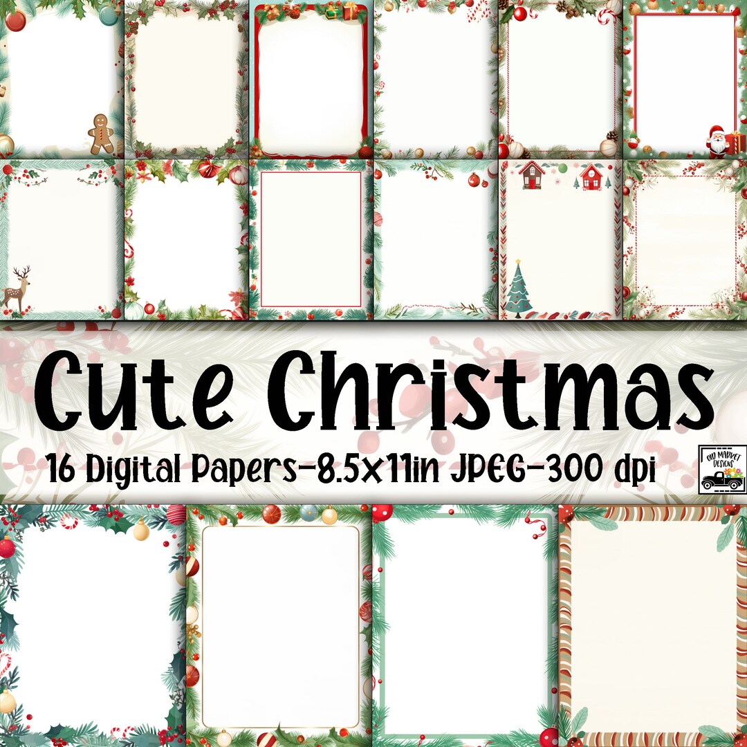 Printable Cute Christmas Stationery - Christmas Letter Paper ...