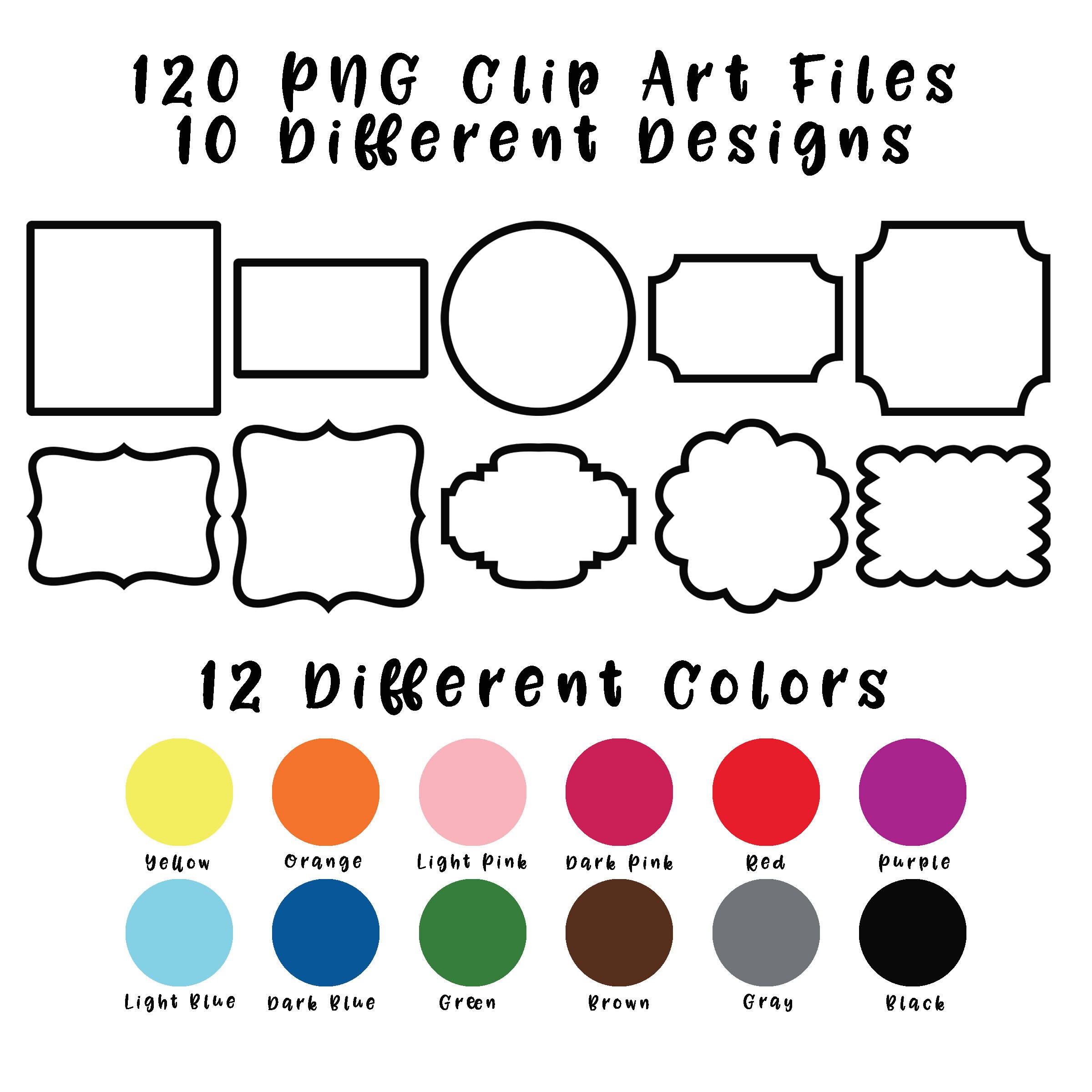 Basic Borders and Frames Clip Art - Commercial Use Clipart - 120 Images ...