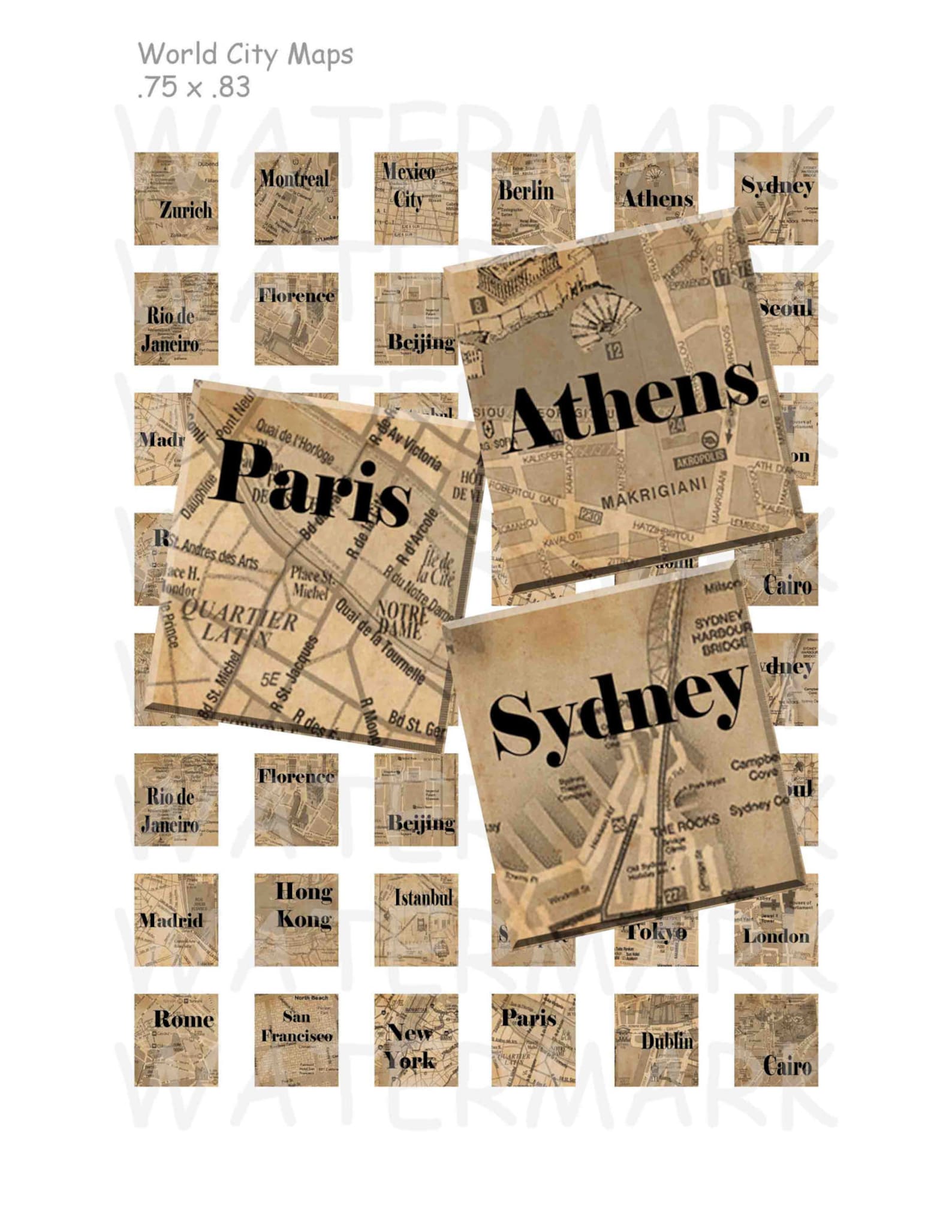 World City Maps Digital Collage Sheet .75 X .83 Scrabble - Etsy
