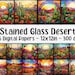 Stained Glass Desert Scene Digital Papers - Desert Stained Glass ...