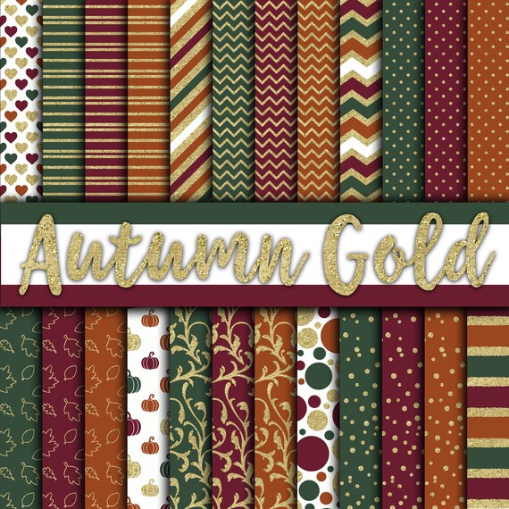 Autumn Gold Digital Paper Autumn Textures and Backgrounds | Etsy