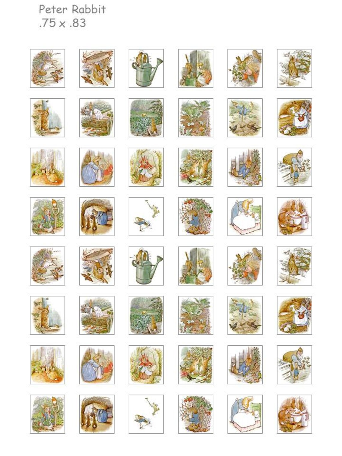 Peter Rabbit Digital Collage Sheet .75 X .83 Scrabble Size - Etsy