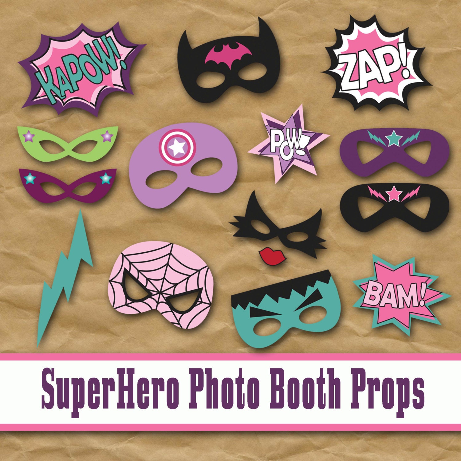 Superhero Girls Photo Booth Props and Decorations - Printable Props and ...