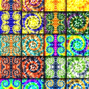 Tie Dye Digital Paper - Set 2 - Seamless Colorful Tie-dye Digital Paper ...