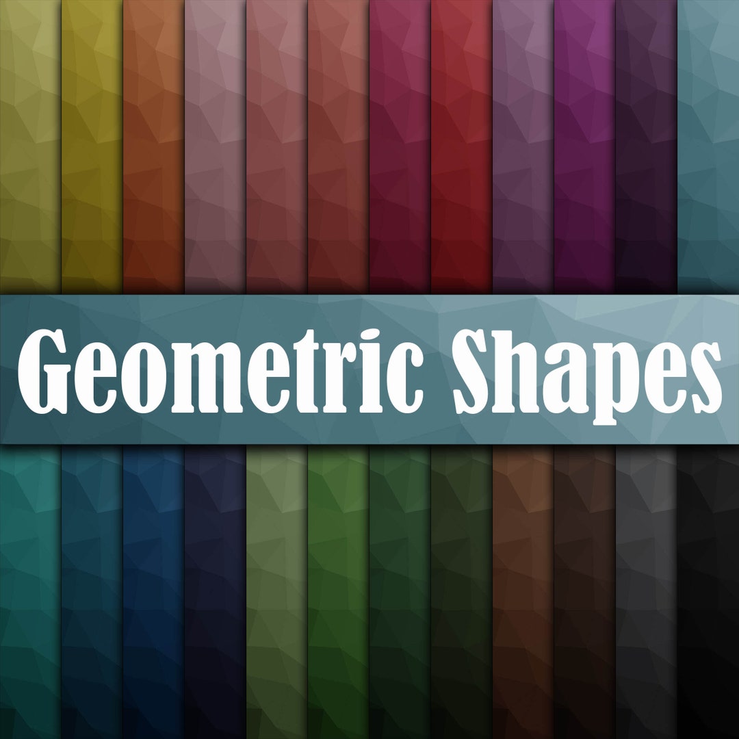 Geometric Shapes Digital Paper - Colorful Geometric Shape Backgrounds ...