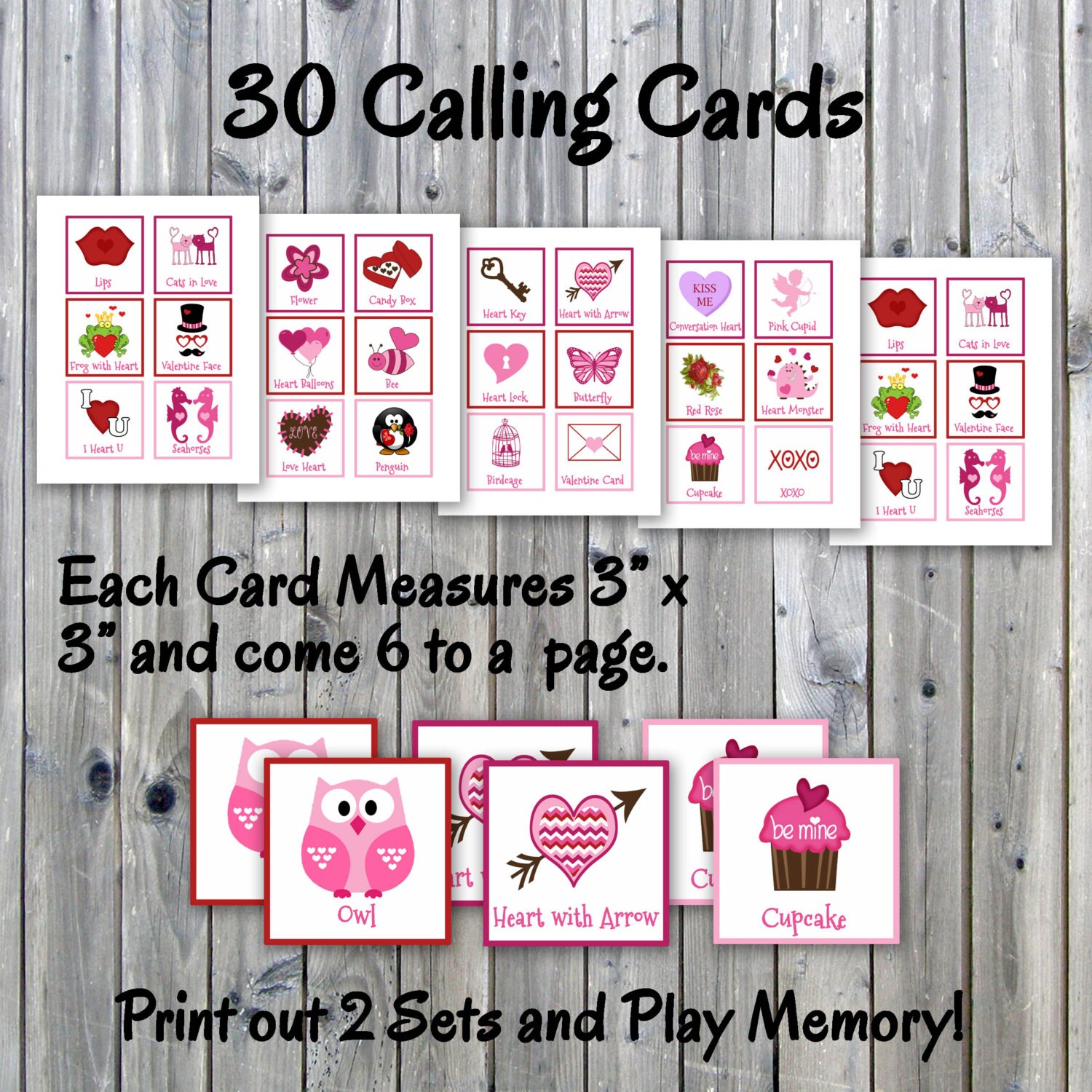 Valentines Day Bingo Printable PDF 30 Different Cards Full - Etsy