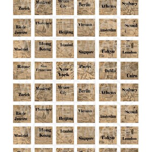 World City Maps - Digital Collage Sheet - 1 Inch (1 X 1) - INSTANT ...