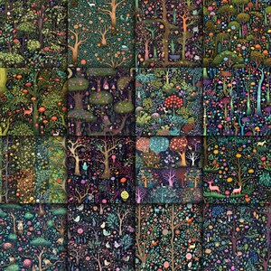 Enchanted Forest SEAMLESS Patterns - Enchanted Forest Digital Paper ...