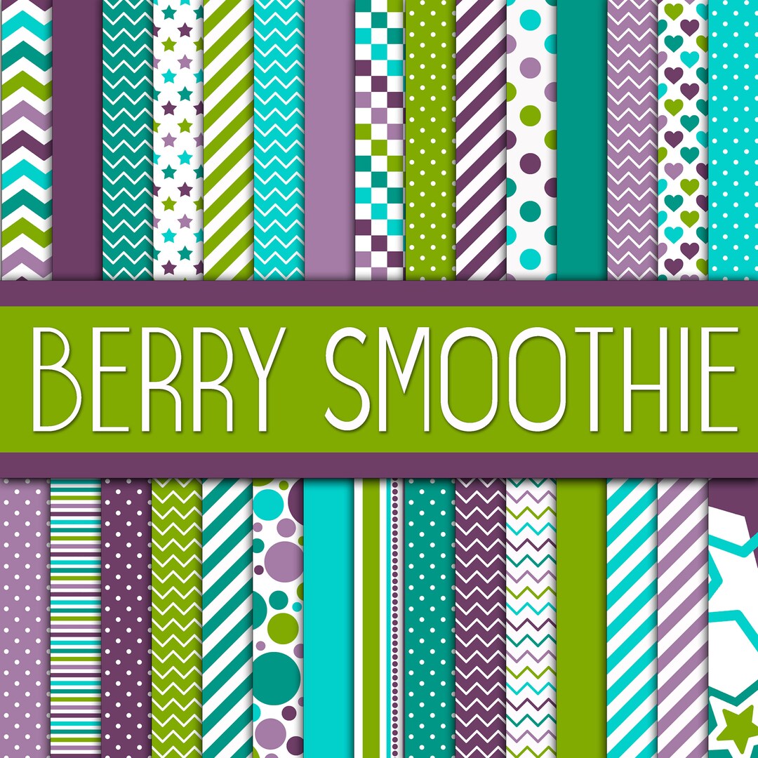 Berry Smoothie Digital Paper - Colorful Design Backgrounds - 30 Papers ...