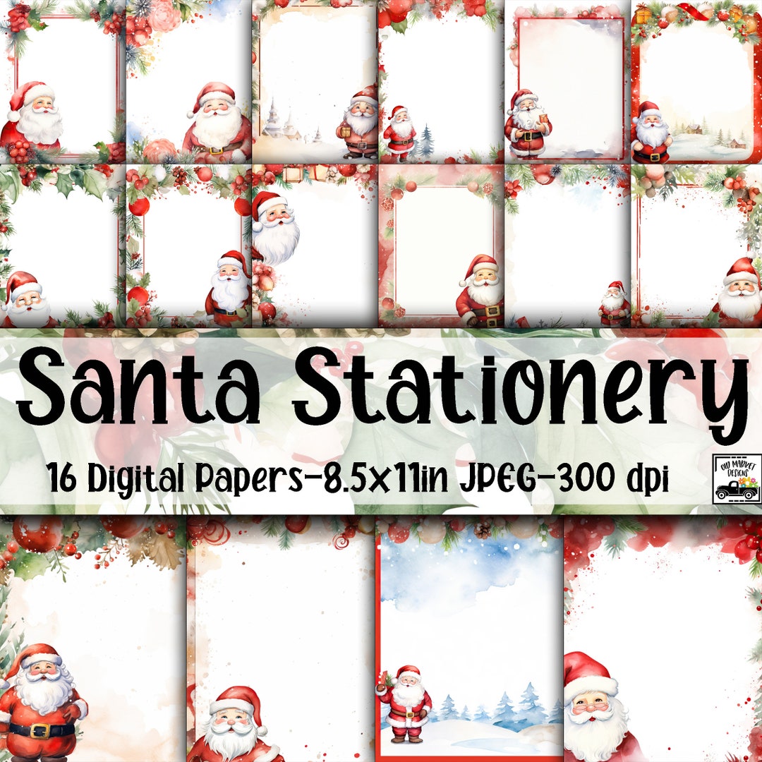 Printable Santa Claus Stationery - Christmas Letter Paper - Letterheads ...
