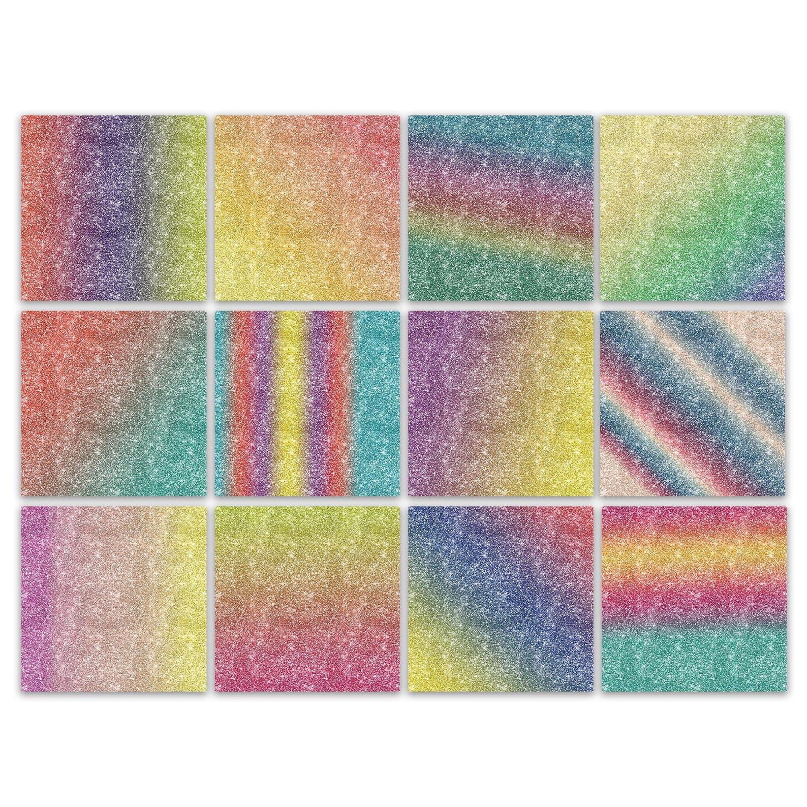 Rainbow Glitter Digital Paper Set 2 - Glitter Textures - Glitter ...