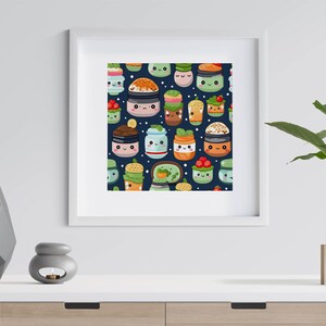 Cute Kawaii Food SEAMLESS Patterns - Cute Kawaii Food Digital Paper ...