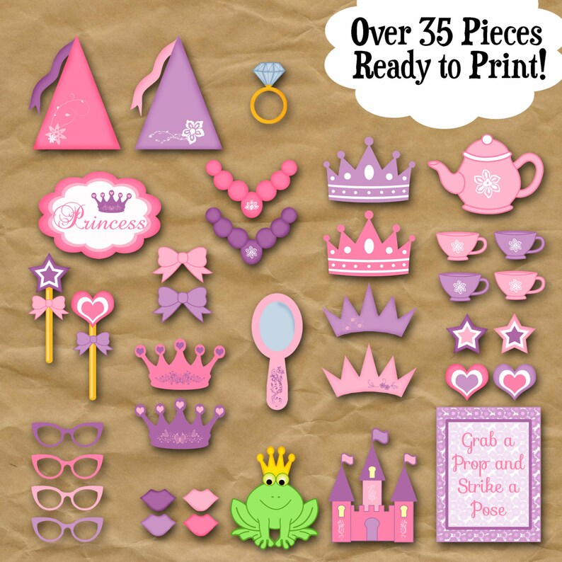 Princess Photo Booth Props and Decorations - Over 35 Images in Pdf and ...