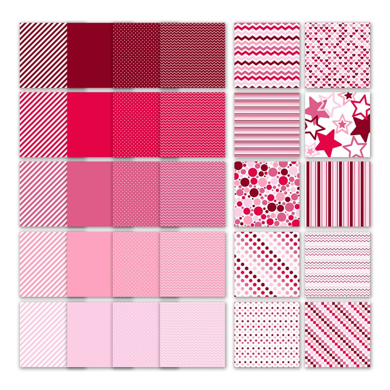 Pink Digital Paper Pack Shades of Pink Backgrounds and - Etsy